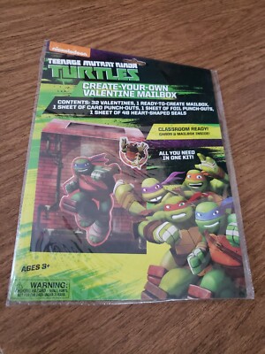 TMNT Teenage Mutant Ninja Turtles Create Your Own Valentine Mailbox 32 ...