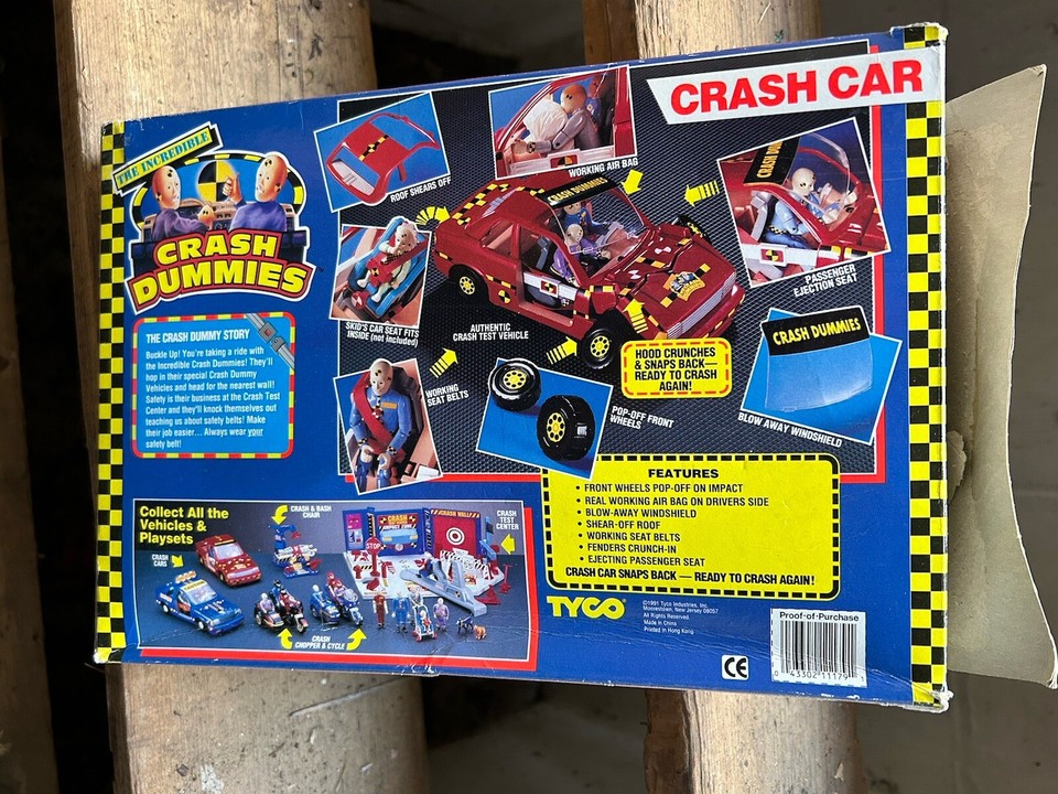 BOX ONLY The Incredible Crash Dummies RED CRASH CAR Tyco vintage toy ...