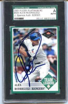 Alex Rodriguez 2001 Fleer Platinum #433 Autographed Signed JSA Slabbed ...