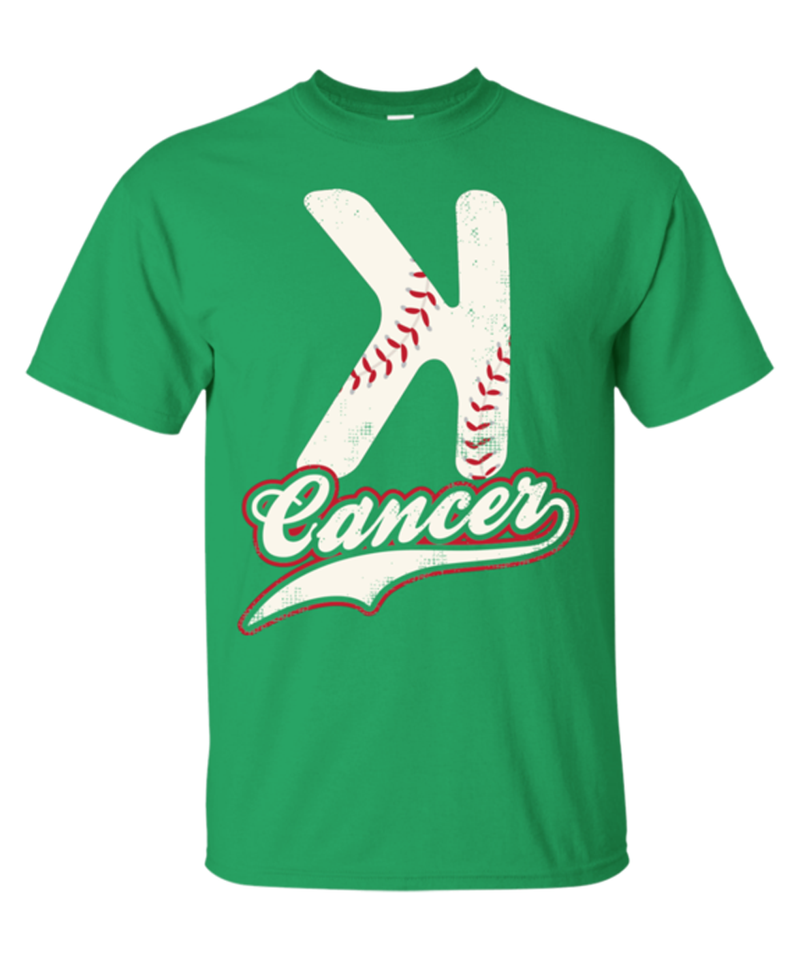 K Cancer Baseball T-Shirt - Strike Out Cancer Support The Fight Against ...