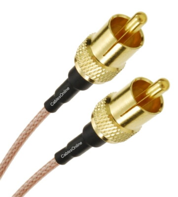 RCA Male to RCA (Phono) Male 50-Ohm RG316 Coax Low Loss Jumper RF Cable ...