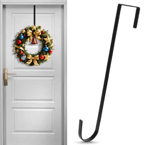 12 in Wreath Hanger for Front Door Black Wreath Hangers Over The Door ...