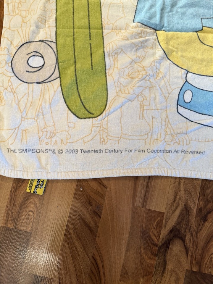 Bart Simpson Skateboard Beach Towel 2003 Matt Groening The Simpsons TV Show VTG | eBay
