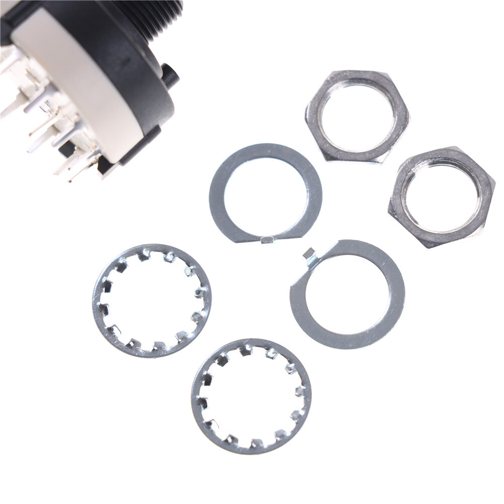 2x 1 Pole 12 Position Panel PCB Wiring Rotary Switch 18 Teeth Shaft ...