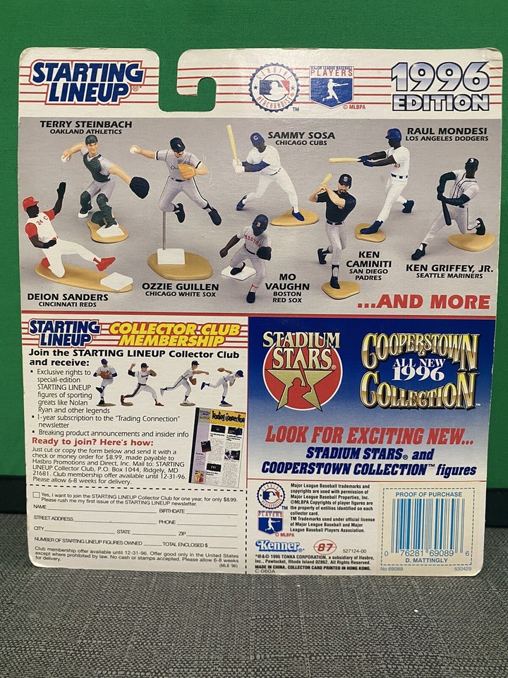 Kenner Starting Lineup Lasting Leaders Don Mattingly 1996 Edition **NEW ...