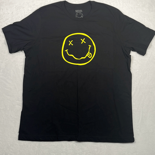 Nirvana smiley face double sided graphic print band concert T-shirt ...