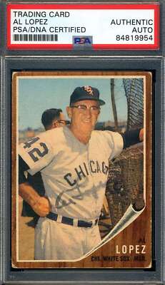 Al Lopez PSA DNA Signed 1962 Topps Autograph | eBay
