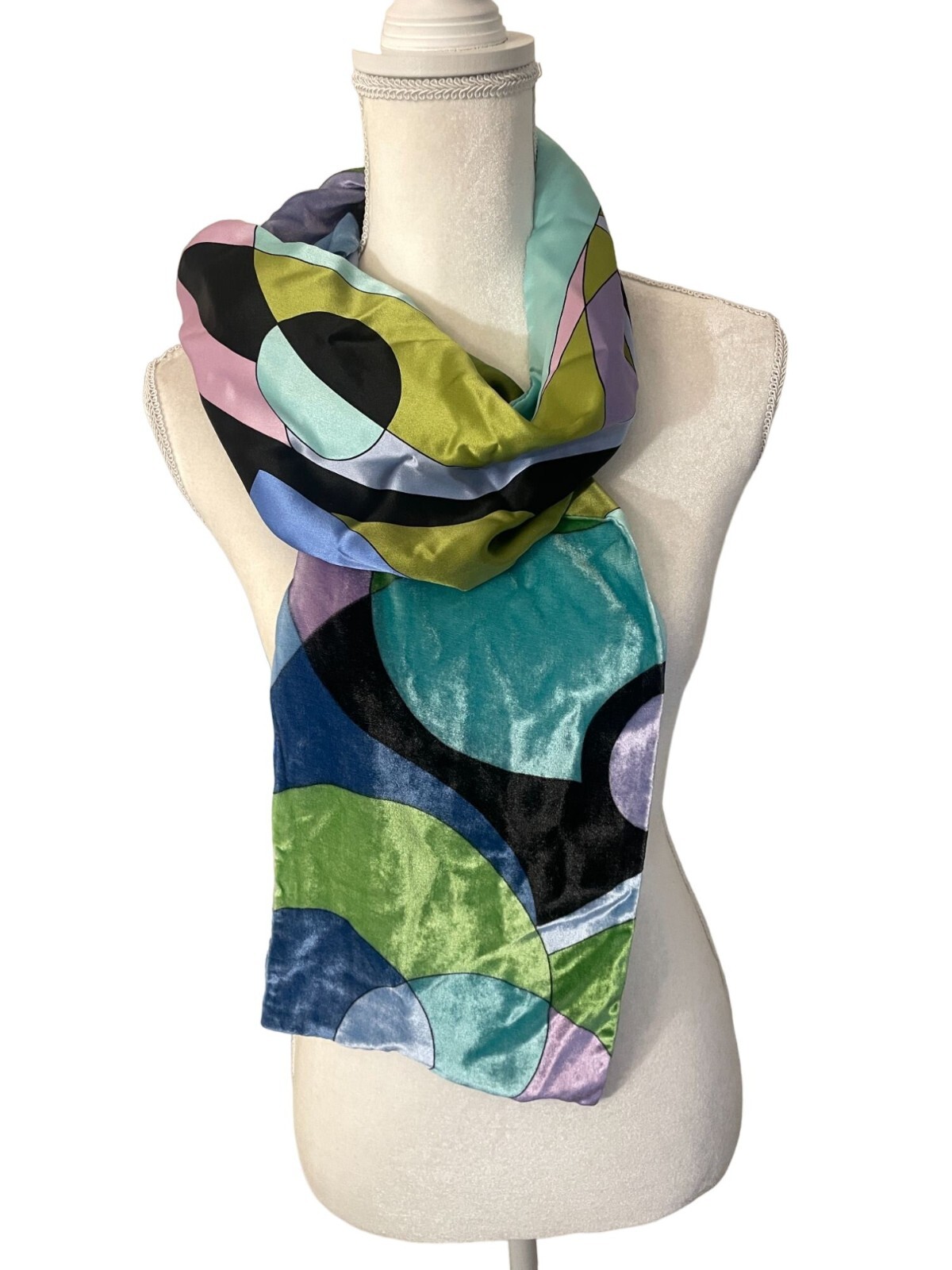 Talbots Silk Velvet Reversible Mod Geometric Print Wi… - Gem