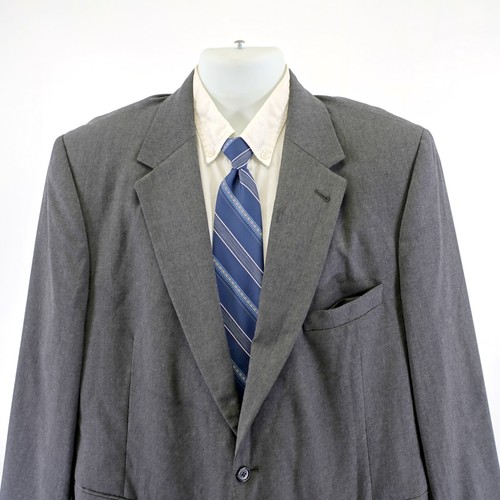 DAMAGED Jos A Bank Portly Gray Wool 46R Tagged 46S 2 Button Suit Jacket ...