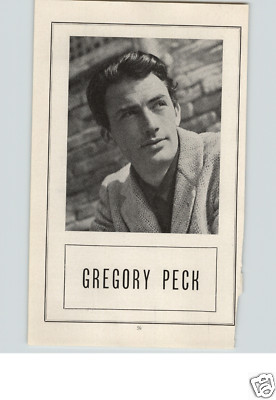 1945 Movie Stars Ad Actor Gregory Peck In Memorium 1944 Richard Bennett ...