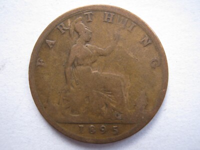 1895 Victoria Young Head bronze Farthing F570 Fair | eBay