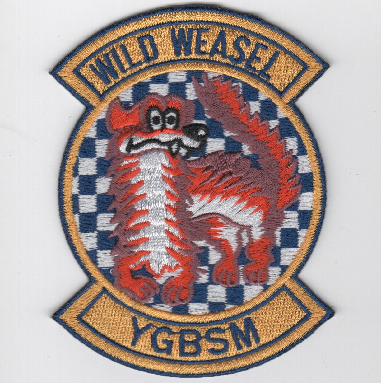 4" USAF AIR FORCE WILD WEASEL YGBSM CHECKERED HOOK LOOP EMBROIDERED ...