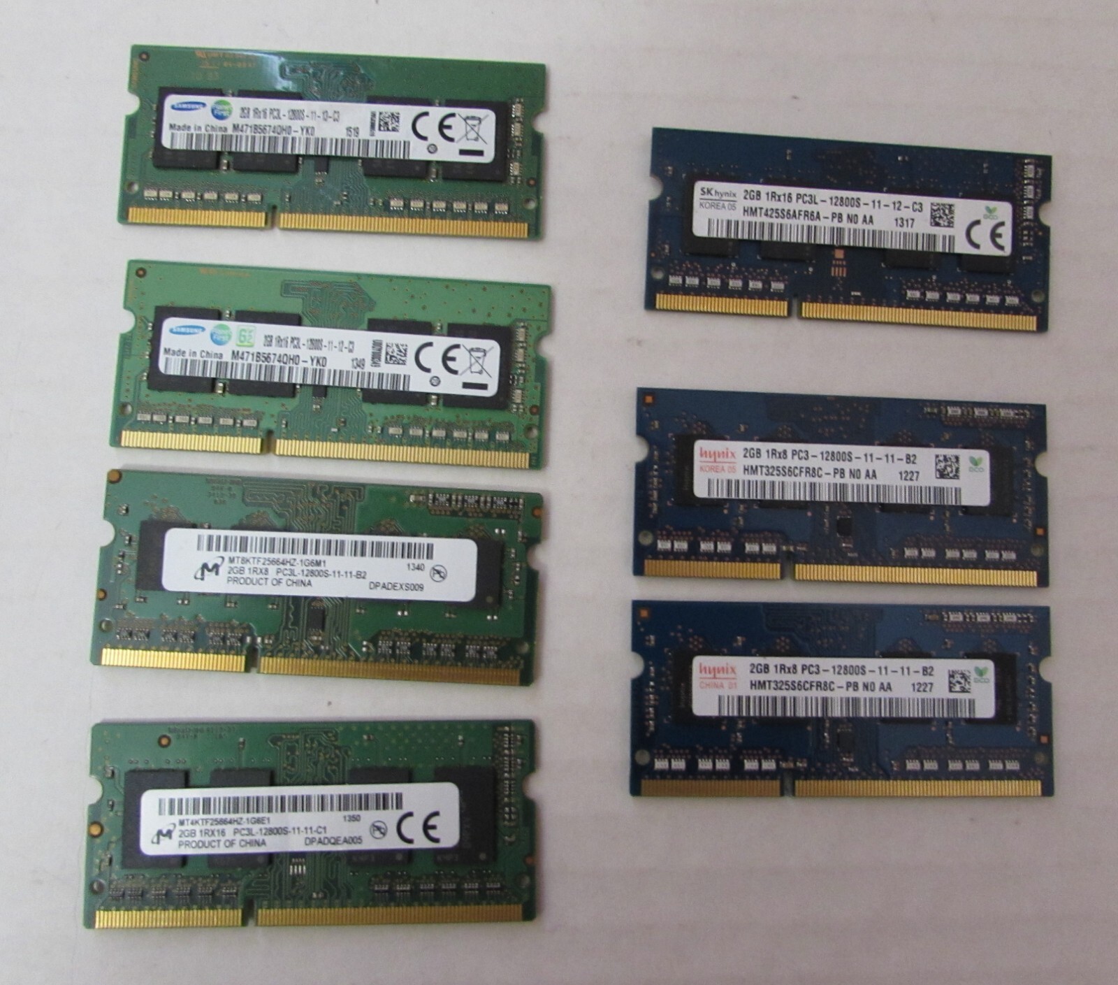 7 Sticks of 2GB PC3L 12800s sodimm laptop Ram Various brands Good Used ...