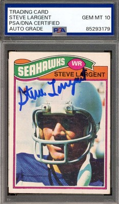 Steve Largent Gem Mint 10 PSA DNA Signed 1977 Topps Rookie Autograph | eBay