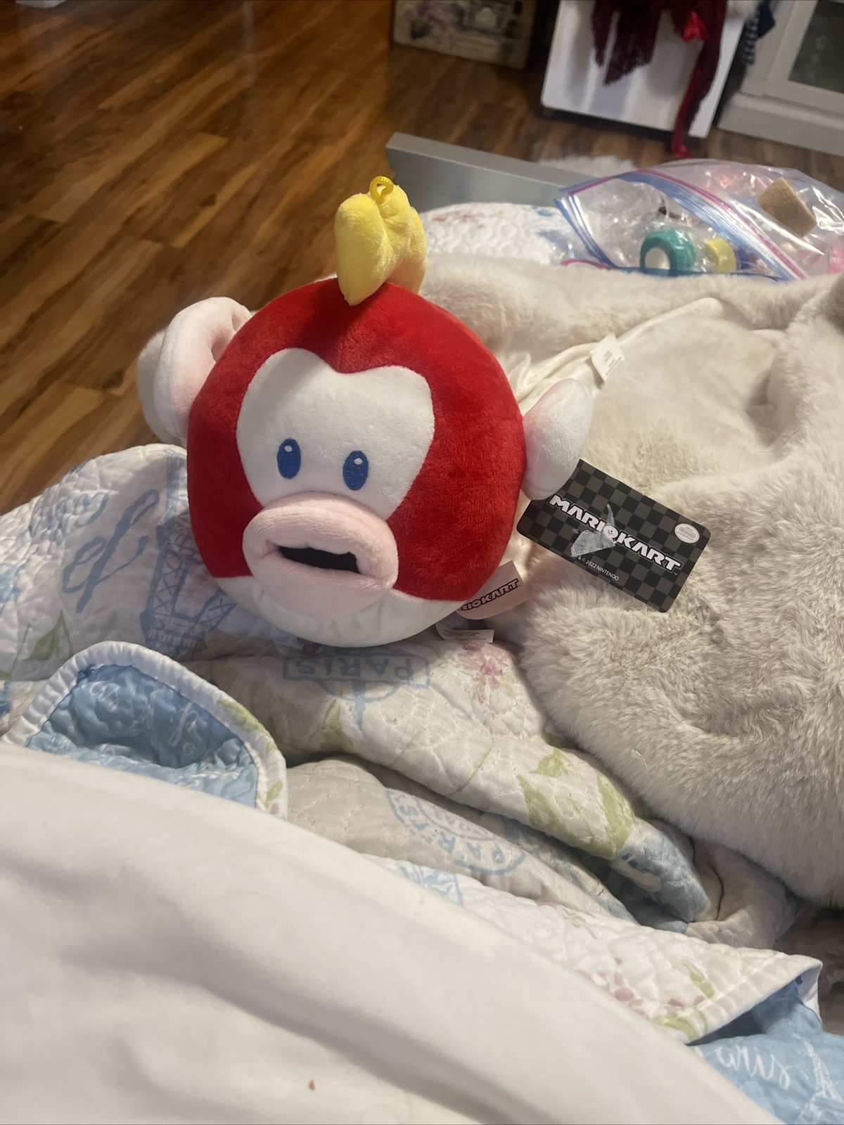 Nintendo MarioKart Pukupuk Cheep Cheep Flying Fish Plush 4" With Hang ...