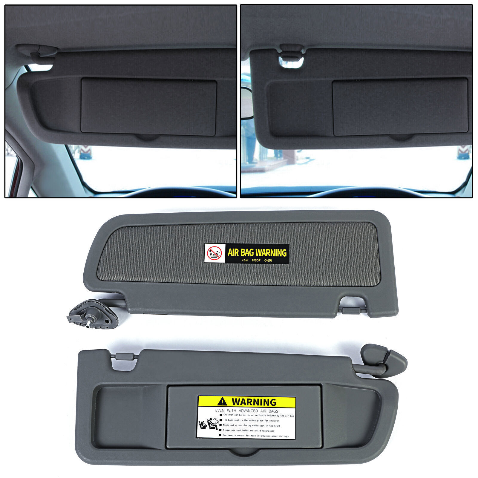 Pair Sun Visor Dark Gray For 2006-2011 Honda Civic Visors Left & Right ...