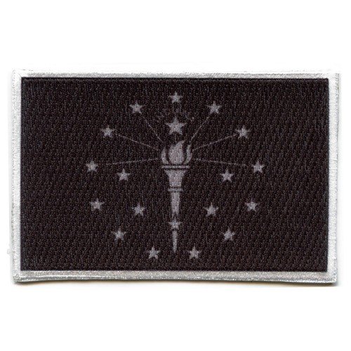 Indiana Patch State Flag Grayscale Embroidered Iron On | eBay