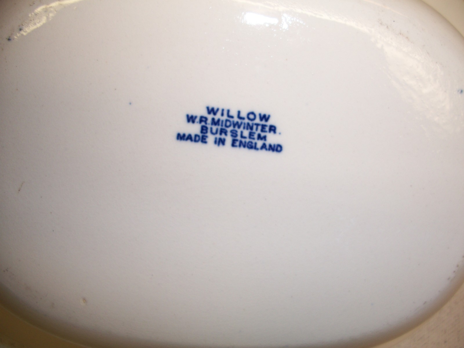 BLUE WILLOW W.R Midwinter BURSLEM Oval Vegetable Bowl Made in England ...