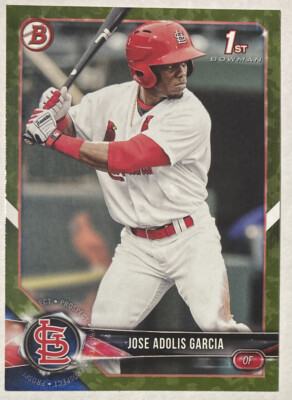 Jose Adolis Garcia 2018 Bowman Green CAMO Rookie Card #bp121 (5279) | eBay
