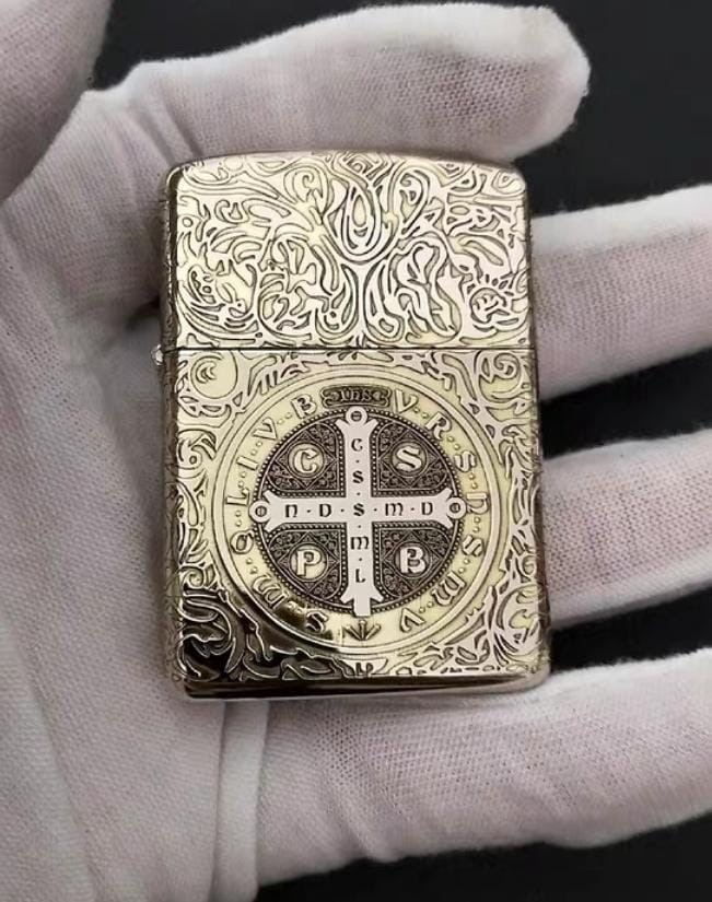 Gold & Silver Zippo Windproof 5 Side Constantine Lighter in a New Box ...