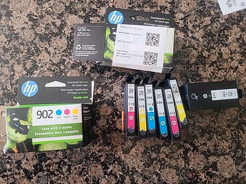 READ!! New Genuine HP 902 Cyan Magenta Yellow BLACK XL 3PK Ink ...