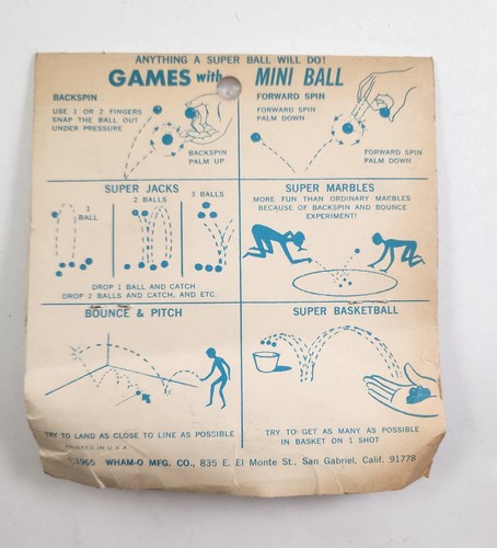 Vtg 1965 Wham-O Super Ball 6 PACK MINI Original Package No 2903 Sealed ...