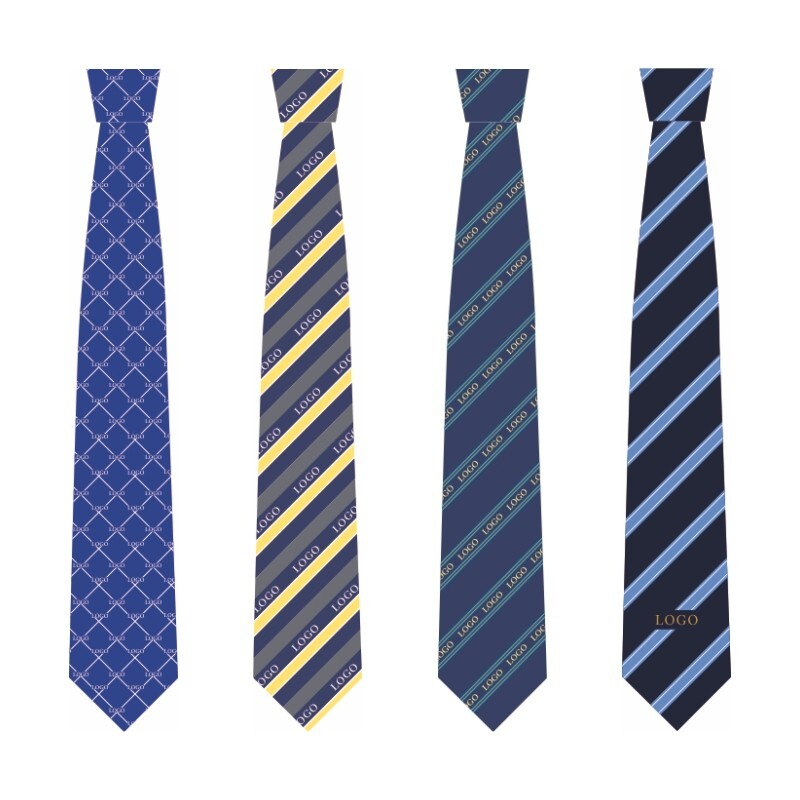 Custom Tie Logo Embroidered Business Zipper Silk Twill Print Pattern ...