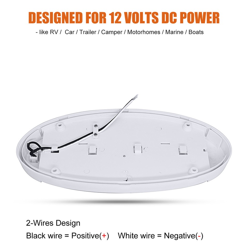 Facon 12V LED RV Pancake Ceiling Dome Interior Lights w/ Switch for ...