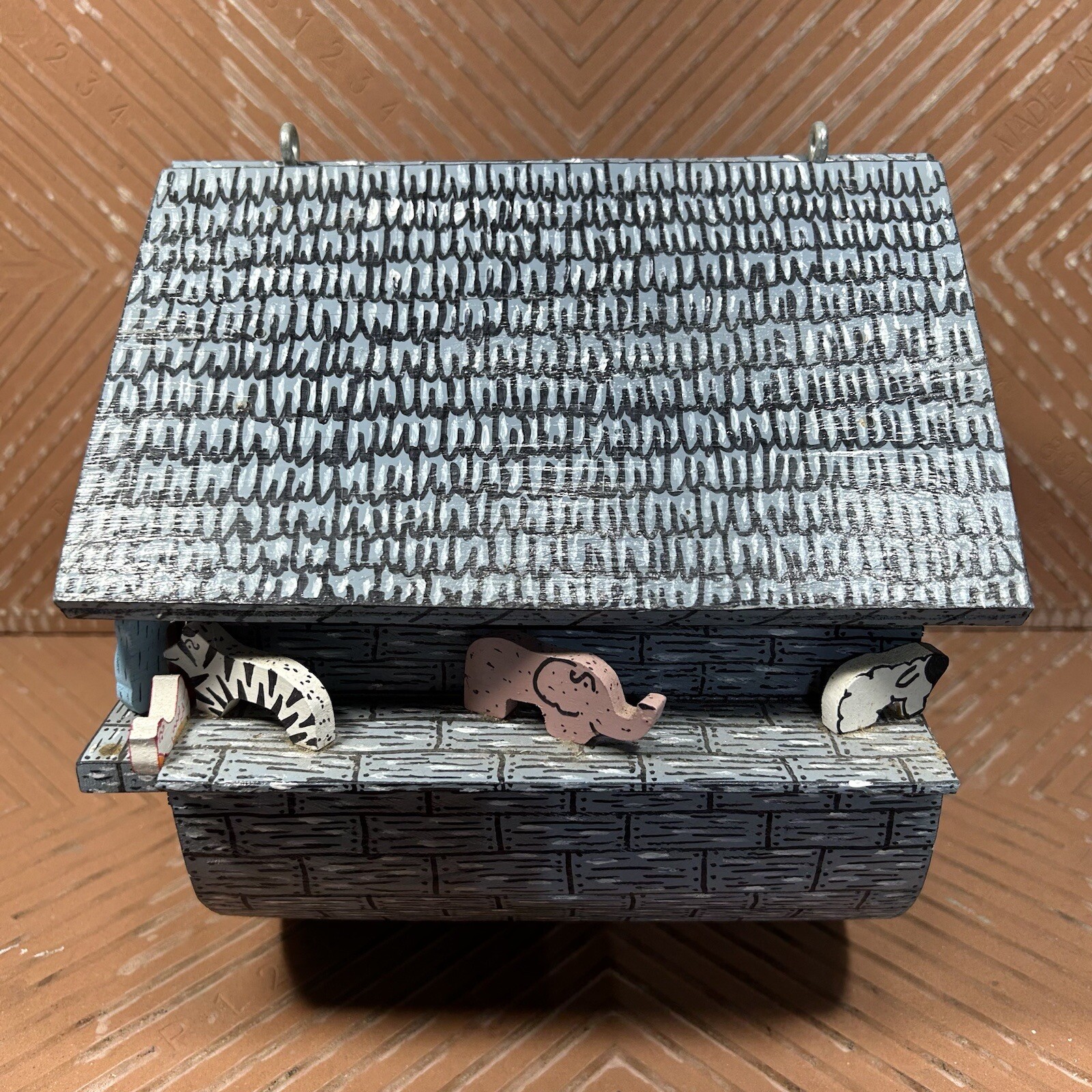 Vintage Noahs Ark Bird House Hand Made And Painted 1994 DETAILED 10 X 8 ...