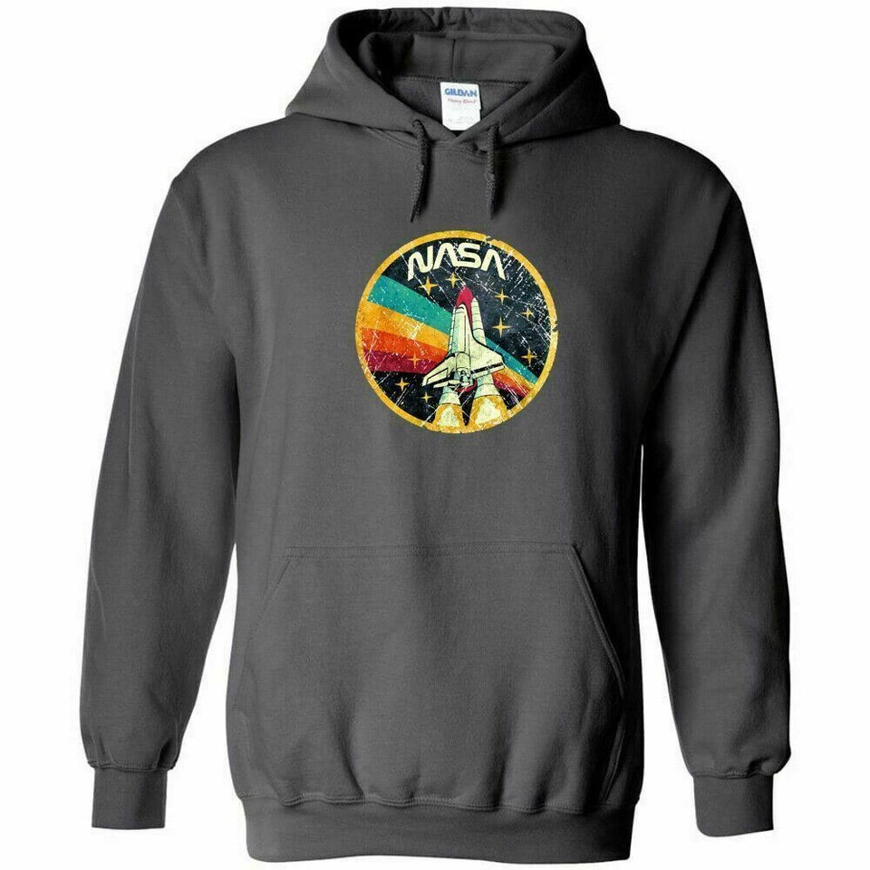 NASA Vintage Logo Hoodie Sweatshirt Space Shuttle UFO Mars Astronaut ...