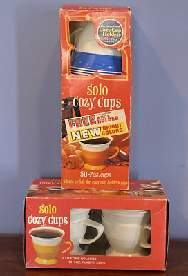 Vtg Solo Cozy Cups & Box Of 50 Inserts (3 Lifetime Holders + 60 Cups ...