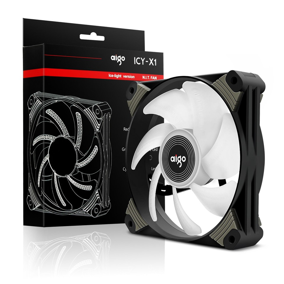 Aigo Computer Case Fan LED Lights 120mm PC Computer Case Cooling Fan ...