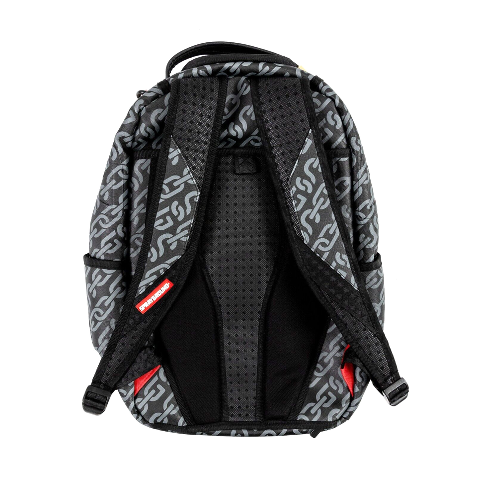 SPRAYGROUND MONOGRAM BLACK BACKPACK CHAINS TRIPLE BLACK LAPTOP SCHOOL ...