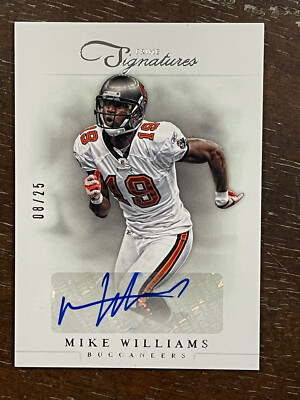 Mike Williams 2012 Prime Signatures Auto Card #129 Serial #d 8/25 ...