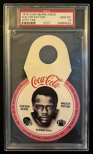 1976 Coke Bears Discs w/ tab Walter Payton RC Rookie PSA 10!!! | eBay