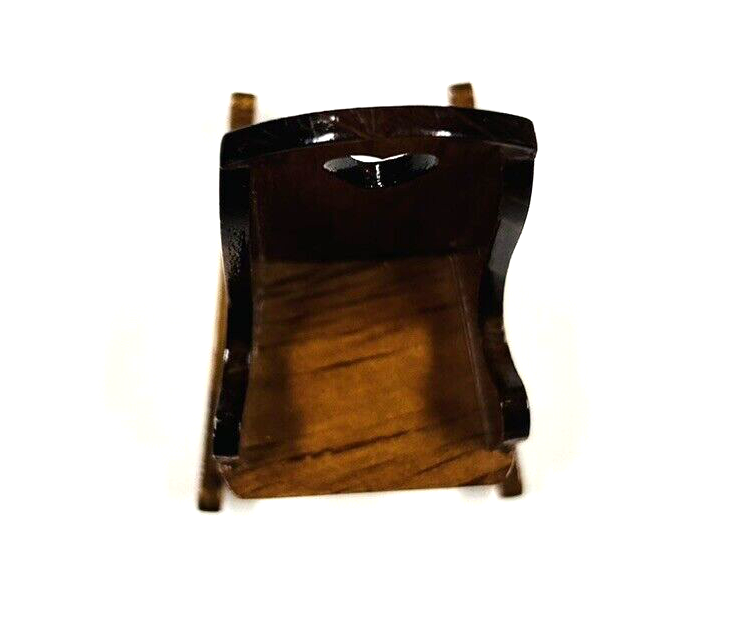 Dollhouse Miniature Rustic Rocking Chair Primitive 1:12 Wood Cushion 2 ...
