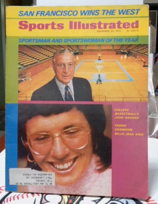 #341 SPORTS ILLUSTRATED DECEMBER 25 1972 WOODEN JEAN KING SPORTSMAN ...