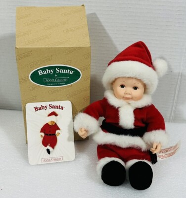 Anne Geddes Baby Santa Christmas Doll 9” With Box Santa Suit, Hat And ...