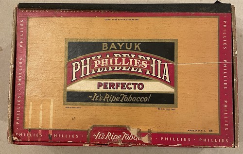 BAYUK PHILADELPHIA PHILLIES PERFECTO CIGAR BOX EMPTY Vintage | eBay