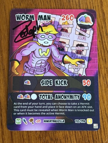 Hermitcraft TCG Alter Ego - Rare SIGNED Worm Man - Zedaph Card - In ...