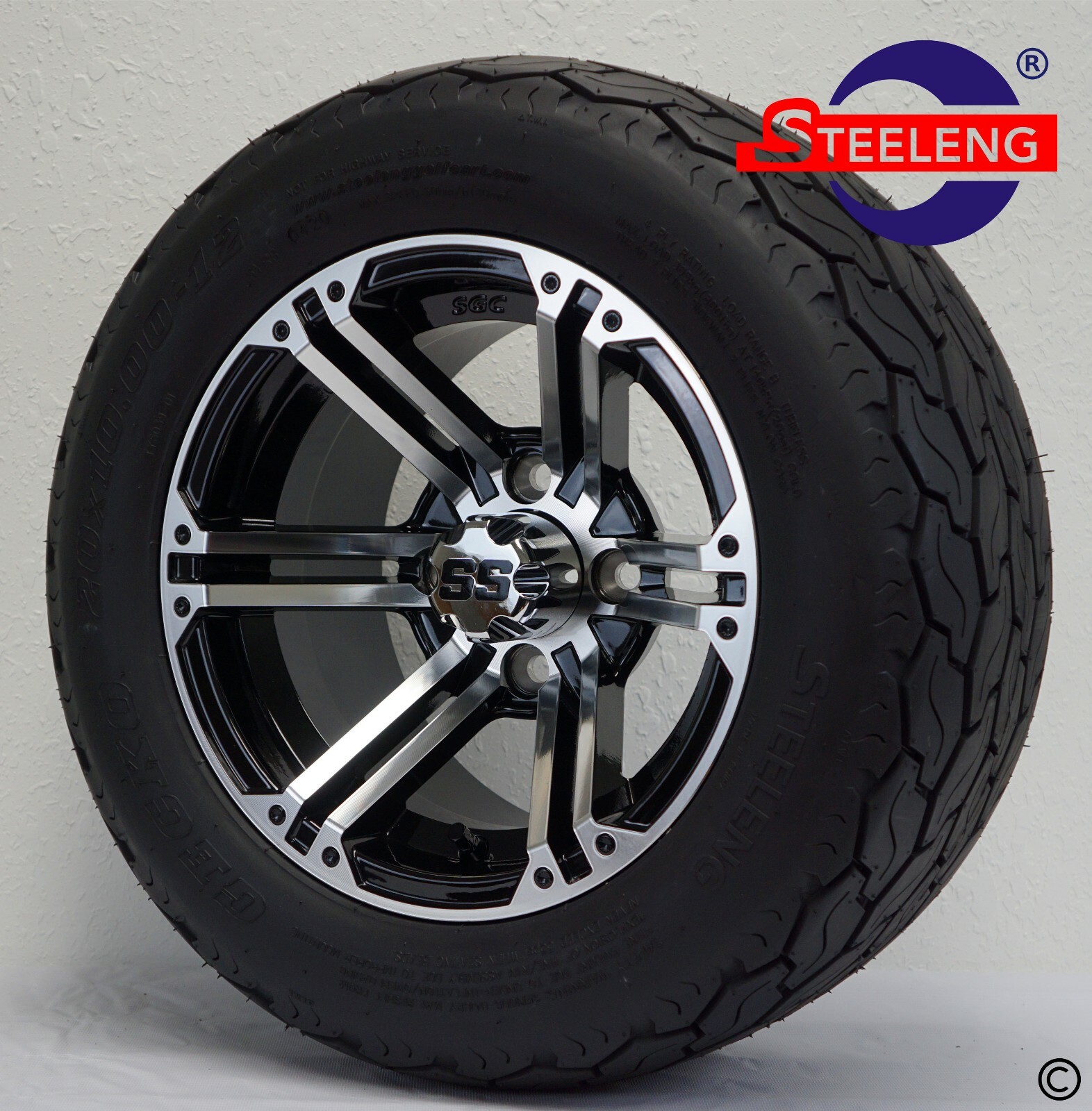 GOLF CART 12" TERMINATOR WHEELS/RIMS and 20"x10"-12" GECKO TURF/STREET ...