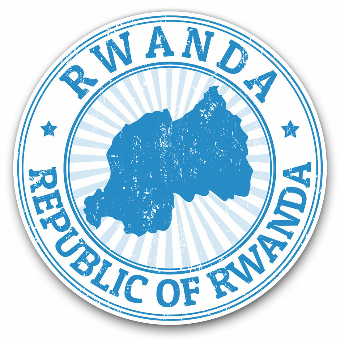 2 x Vinyl Stickers 20cm - Republic Of Rwanda Africa Travel Map Cool ...