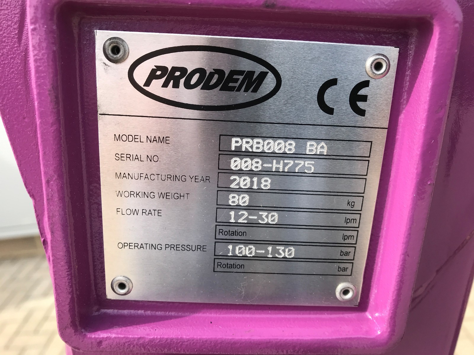 Prodem Hydraulic Hammer PRB008 0.7-1.5 Ton Breaker Pecker Demolition ...
