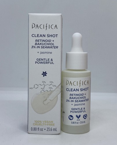 Pacifica Clean Shot Retinoid + Bakuchiol 3% In Seawater + Jasmine Vegan ...