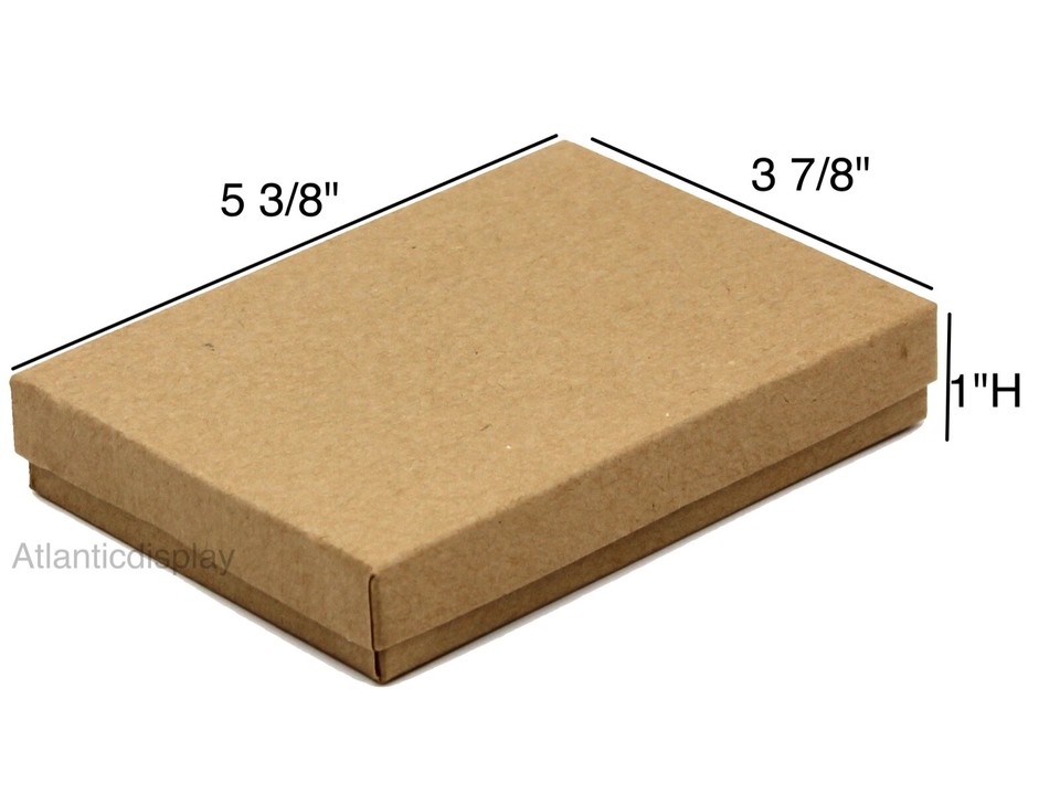 Khaki Kraft Cotton Filled Gift Boxes Jewelry Cardboard Box Lots of 5~20 ...