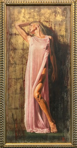 TOMASZ RUT "MAESTE II" | LARGE OIL PAINTING ON CANVAS | 54X27" FRAMED ...