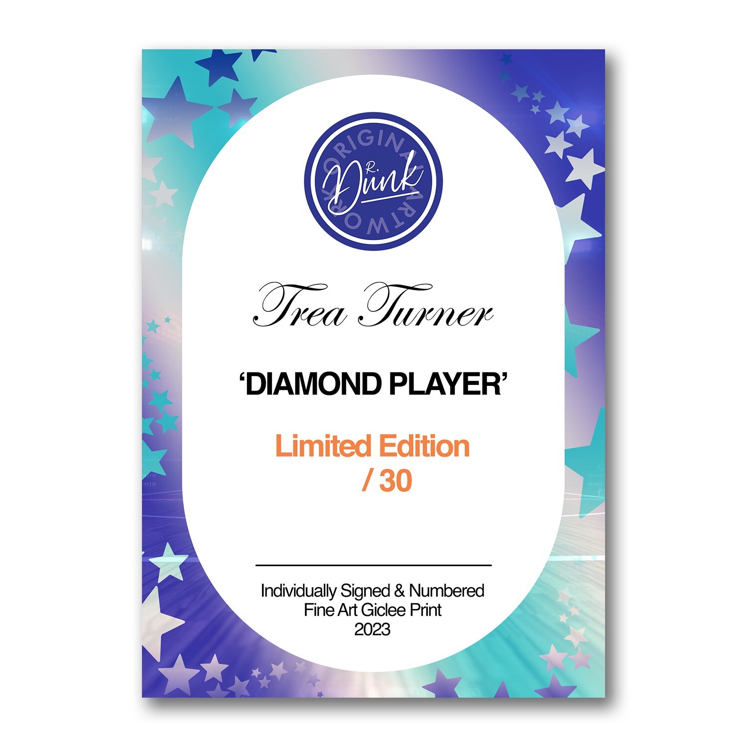 Trea Turner Diamond Player Sketch Card Limited 01/30 Dr. Dunk Signed | eBay