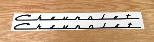 1955 56 57 58 59 CHEVY VALVE COVER CHEVROLET MYLAR DECALS BLACK Pair ...