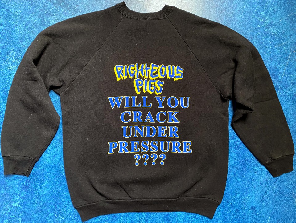 RIGHTEOUS PIGS - Stress Related L 1990 Sweater | BENEDICTION | MITCH ...