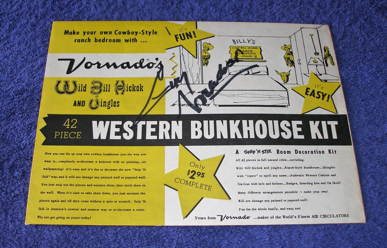 Vintage 1950's Guy Madison "Wild Bill Hickok Western Bunkhouse Kit ...